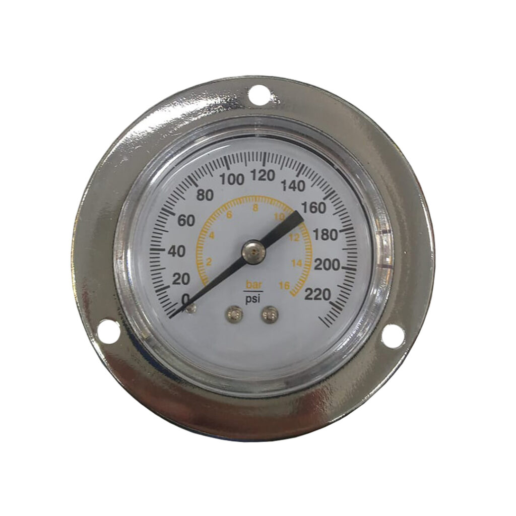 Manômetro de Pressão 1/4″ P/ Painel Horizontal 220 Psi 16 Bar ...